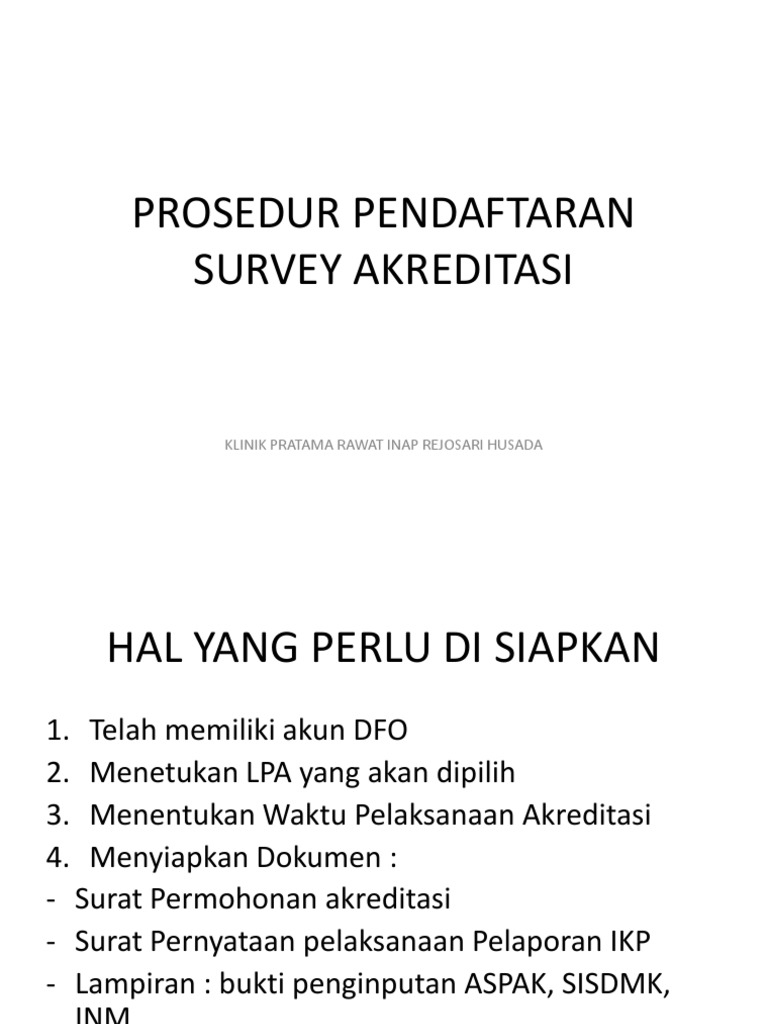 Prosedur Pendaftaran Akreditasi | PDF | Karier & Perkembangan