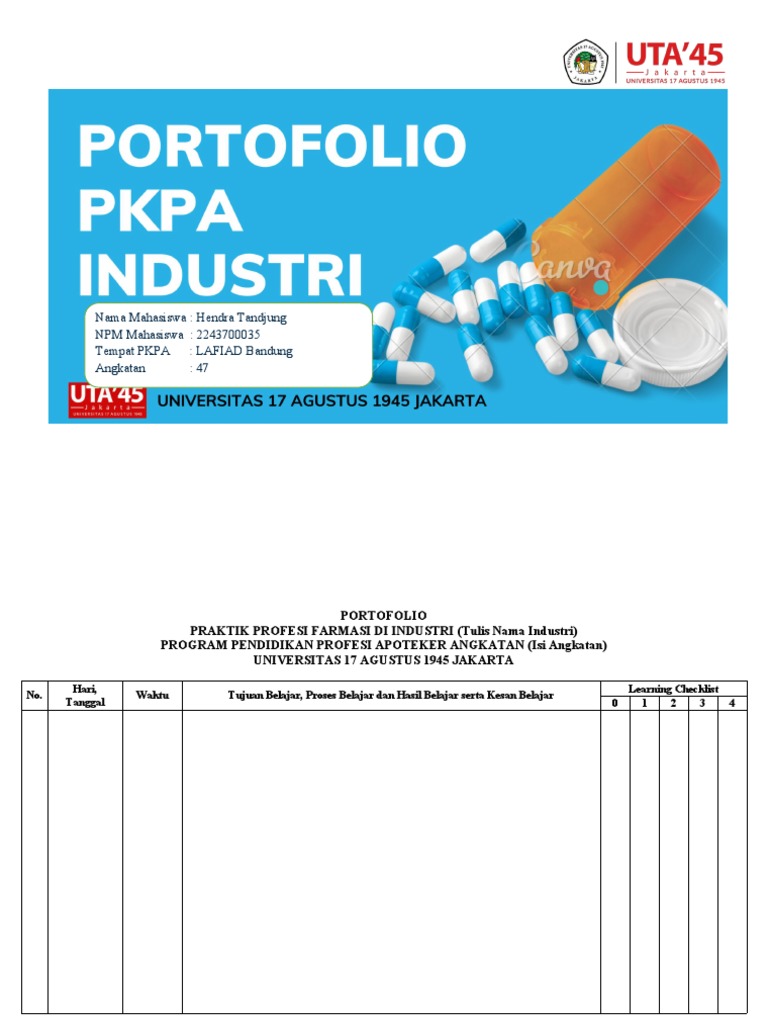 Portofolio Praktik Profesi Apoteker | PDF