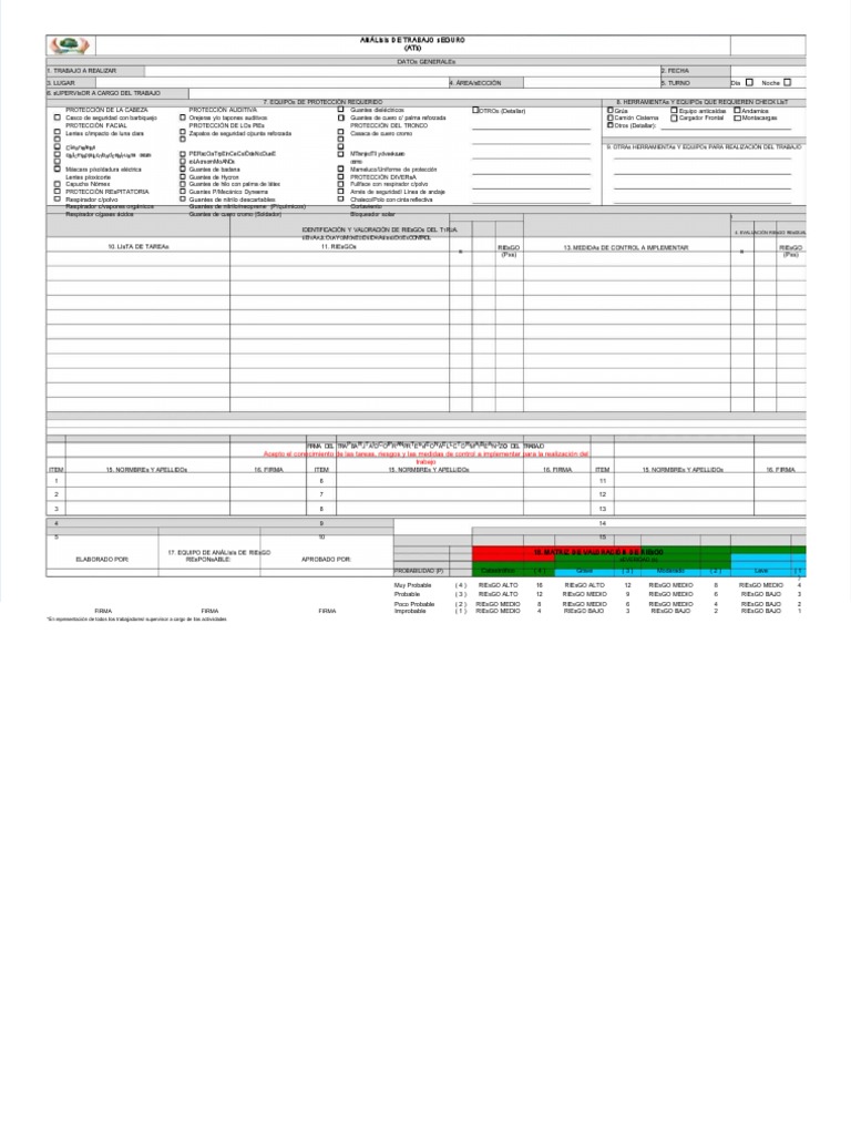 PDF Formato Ats | PDF | Riesgo