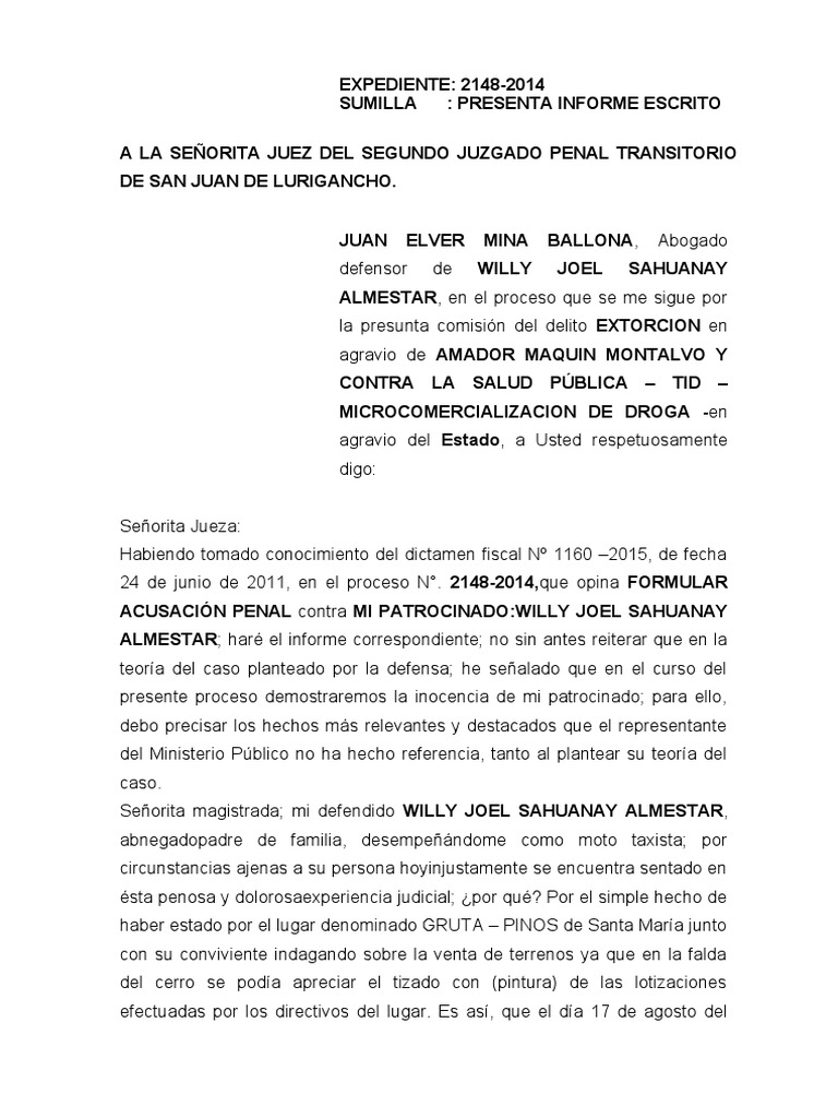 Informe Escrito | PDF | Fiscal