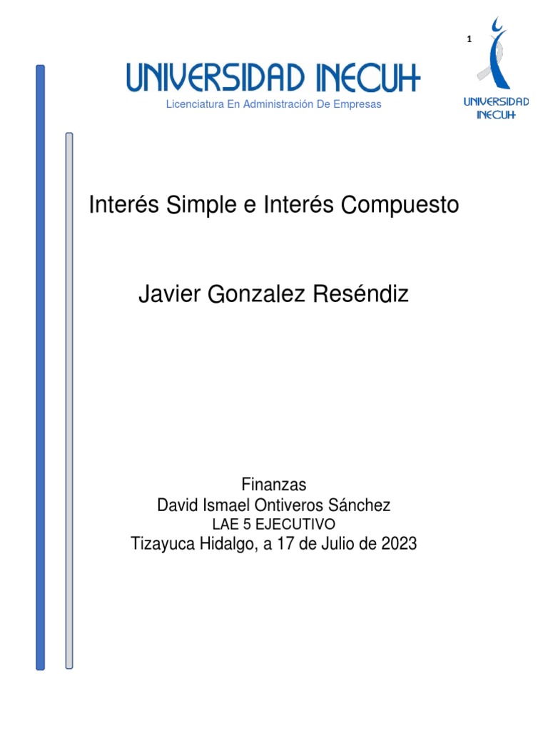 Interes Simple y Compuesto | PDF | Interés | Interés compuesto