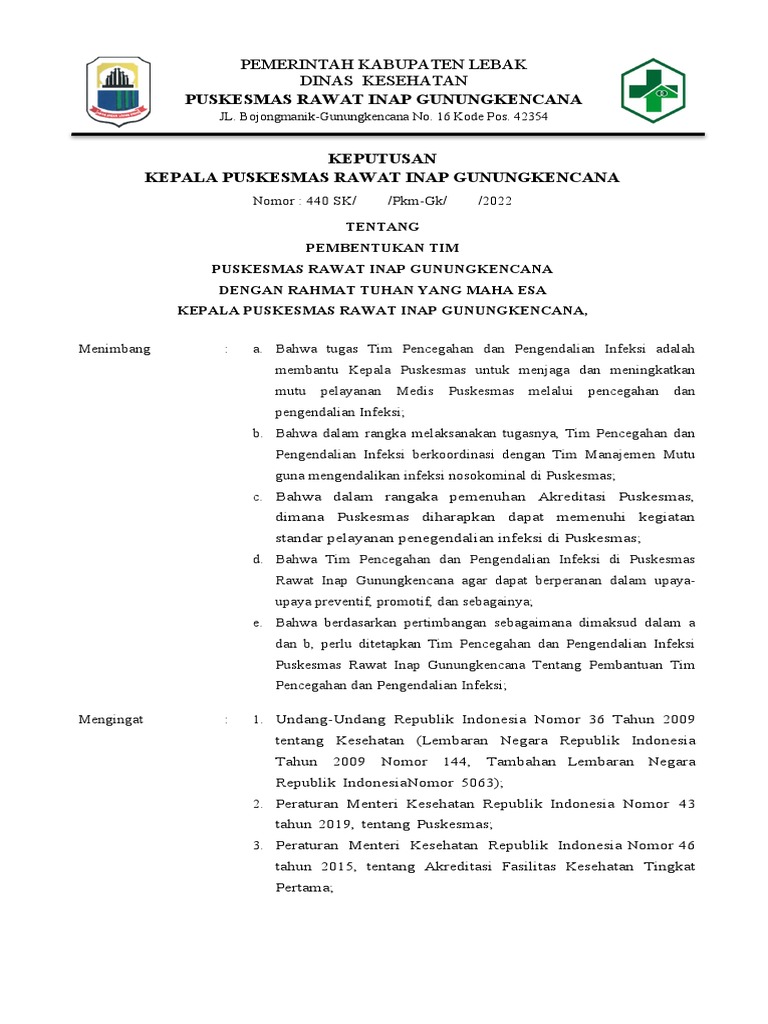 Sk Pembentukan Tim Pdf