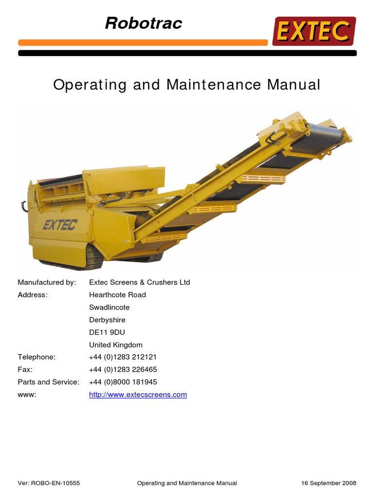 Robotrac Operating Manual by Extec | PDF | Safety | Electrician