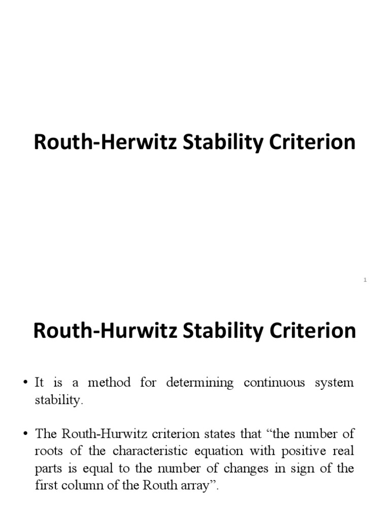 Stability Criterion | Download Free PDF | Stability Theory | Zero Of A Function