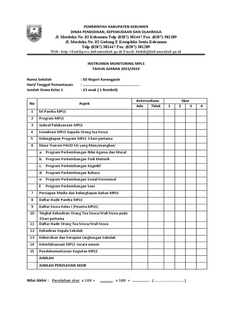 Instrumen Monitoring MPLS | PDF | Karier & Perkembangan