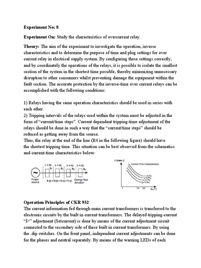 Experiment Current Relay | PDF | Relay | Transformer