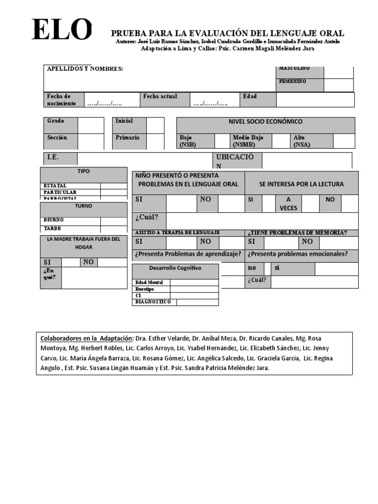Protocolo Elo - Adaptado | PDF