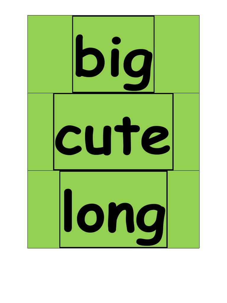 Adjective Word Cards | PDF