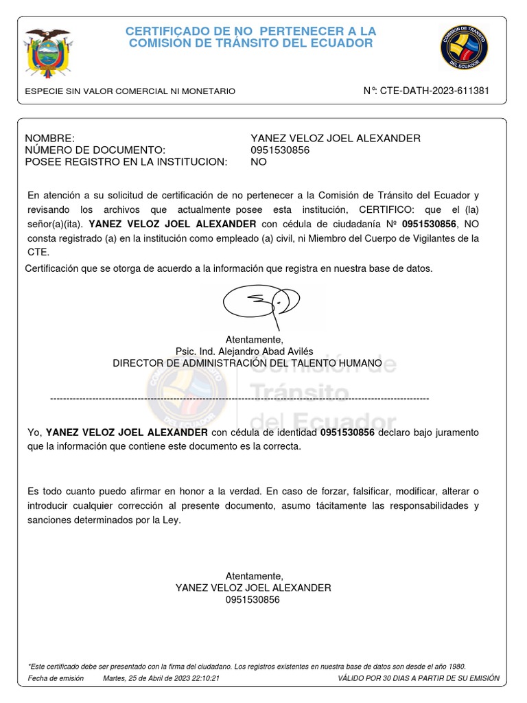 Certificado Cte | PDF