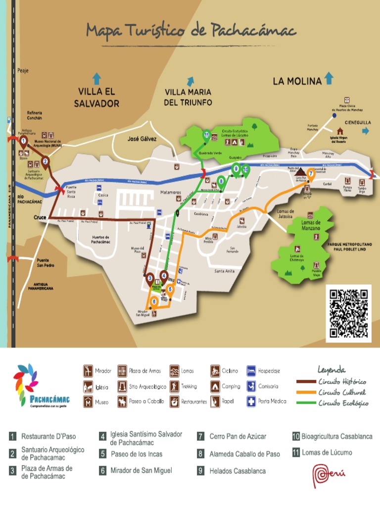 Mapa Pachacamac Turistico | PDF