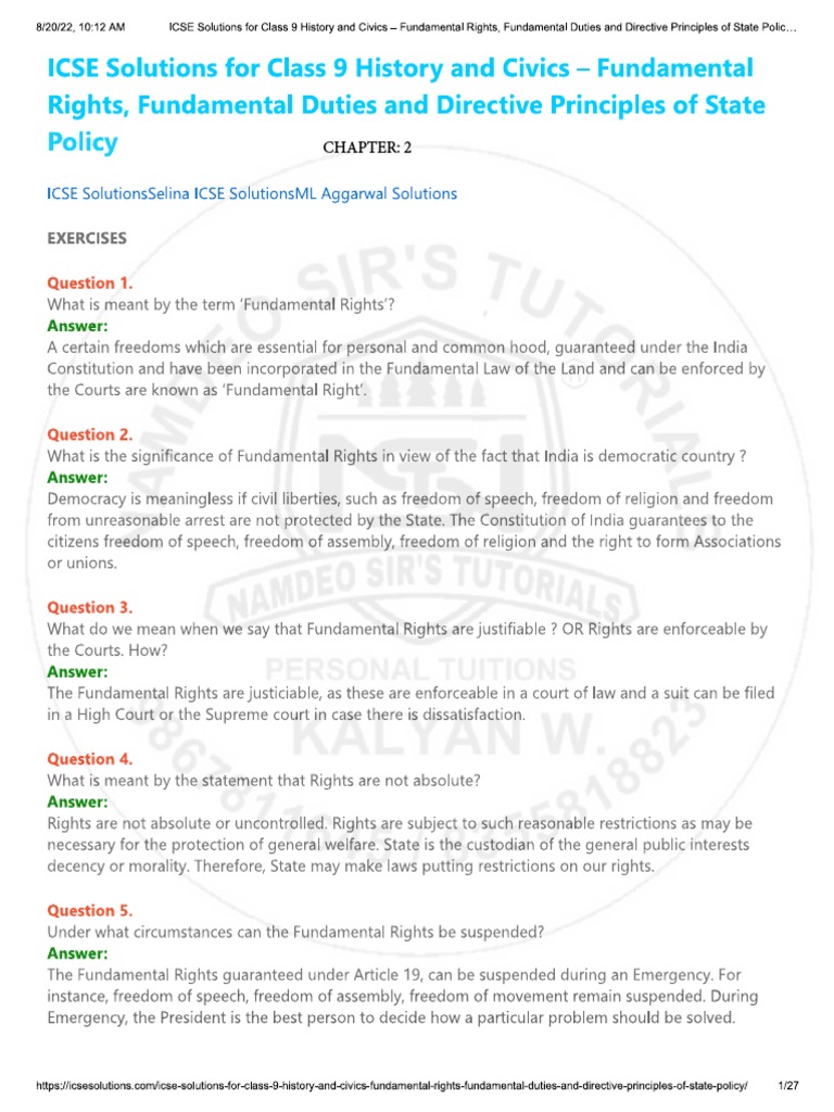 2.fundamental Rights, Fundamental Duties and Directive Principles of ...