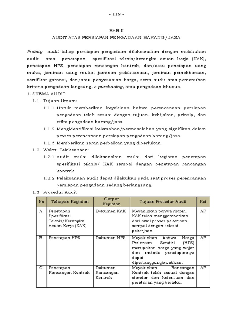 Pedoman Probity Audit Persiapan PBJ | PDF