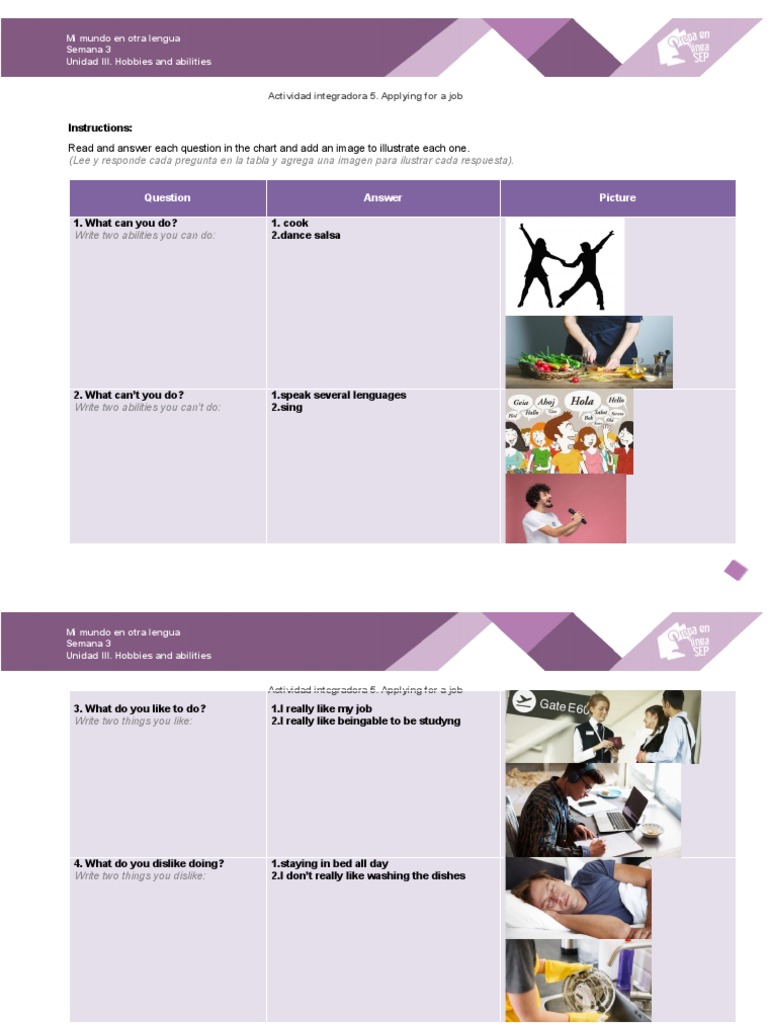 Job Application Skills and Hobbies Guide | PDF | Career & Growth ...