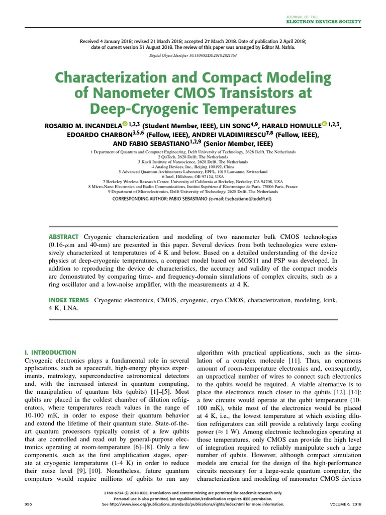 Characterization and Compact Modeling of Nanometer CMOS Transistors at ...