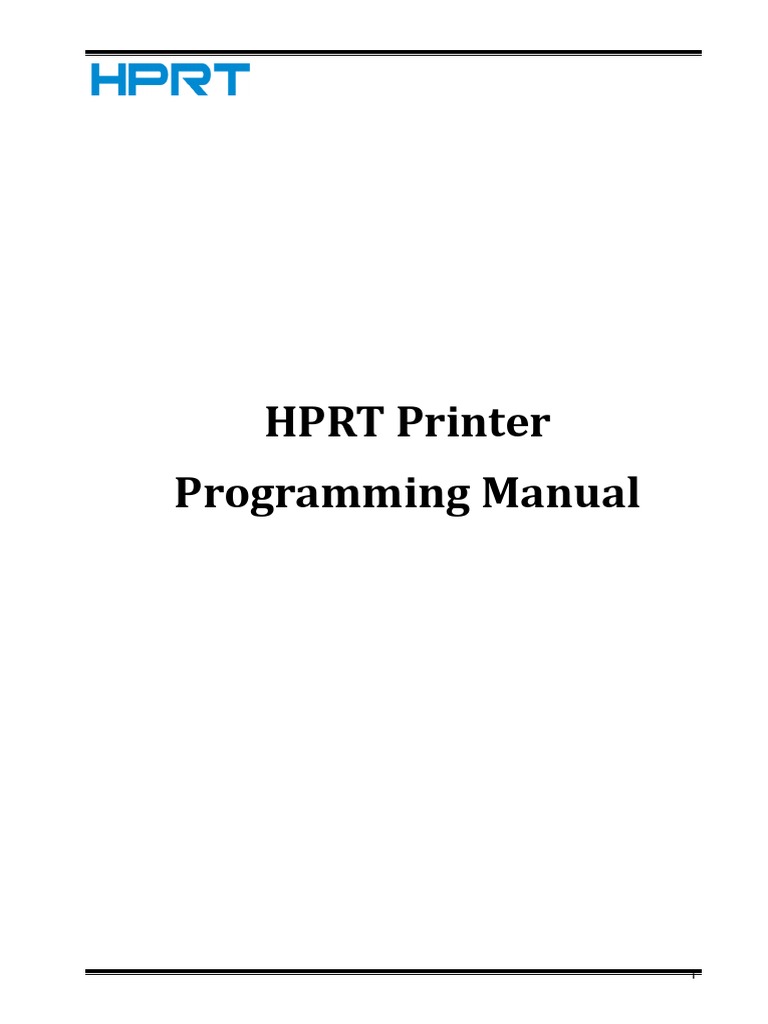 HPRT Printer Programming Manual - Rev.1.1 | PDF | String (Computer ...