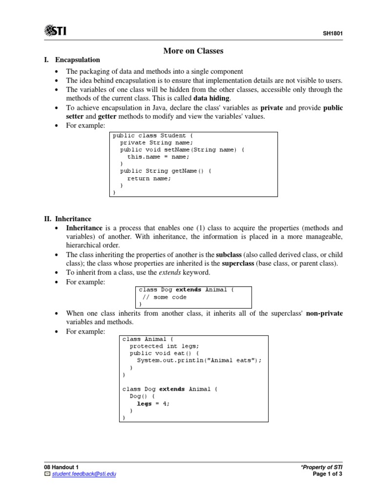 08 Handout 1 | PDF | Class (Computer Programming) | Inheritance (Object ... 08 Handout 1 | PDF | Class (Computer Programming) | Inheritance (Object ...