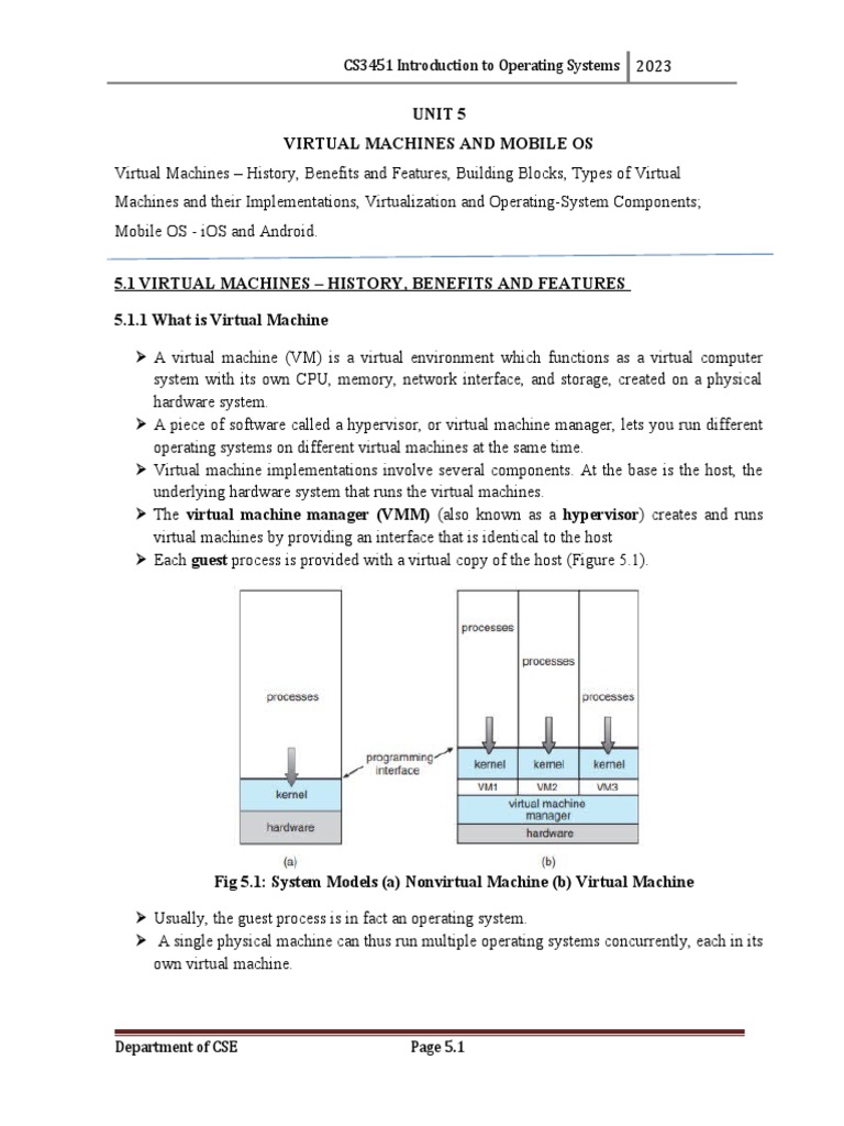 Unit 5 Pdf Virtual Machine Operating System