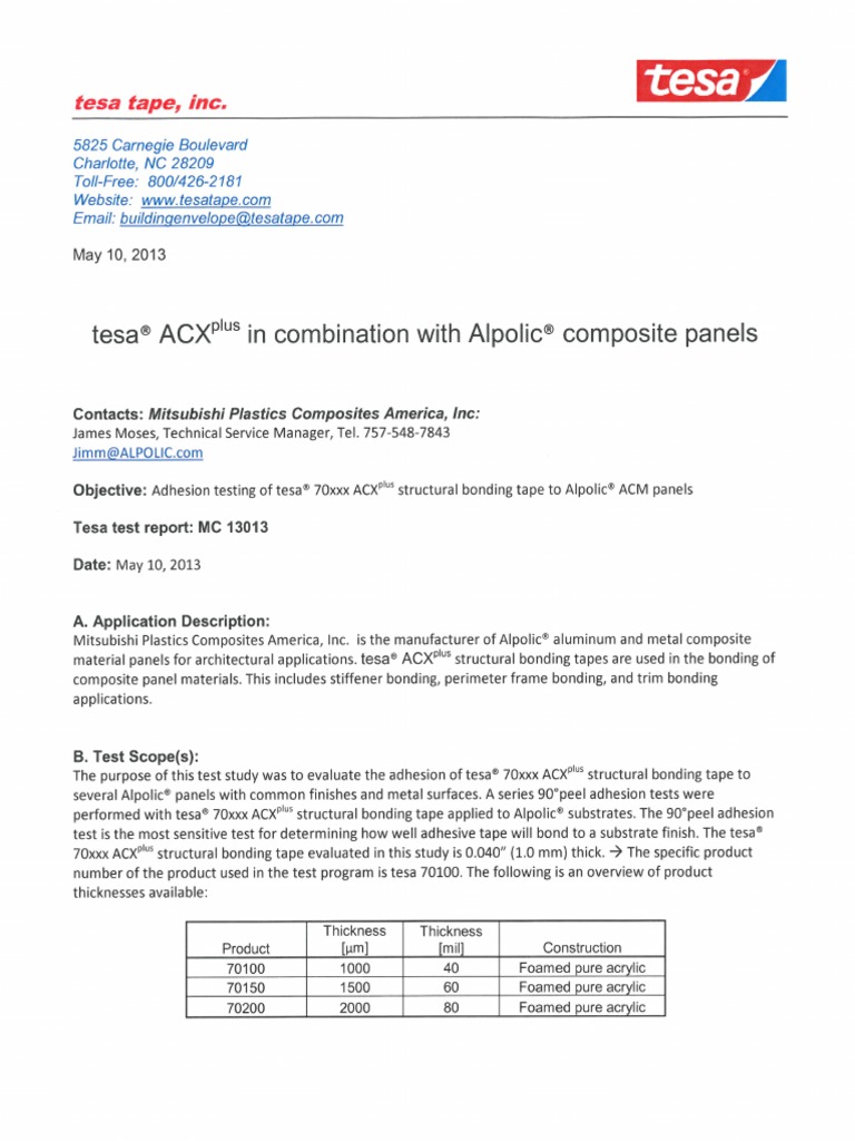 Tesa Acxplus Structural Bonding Tape | PDF