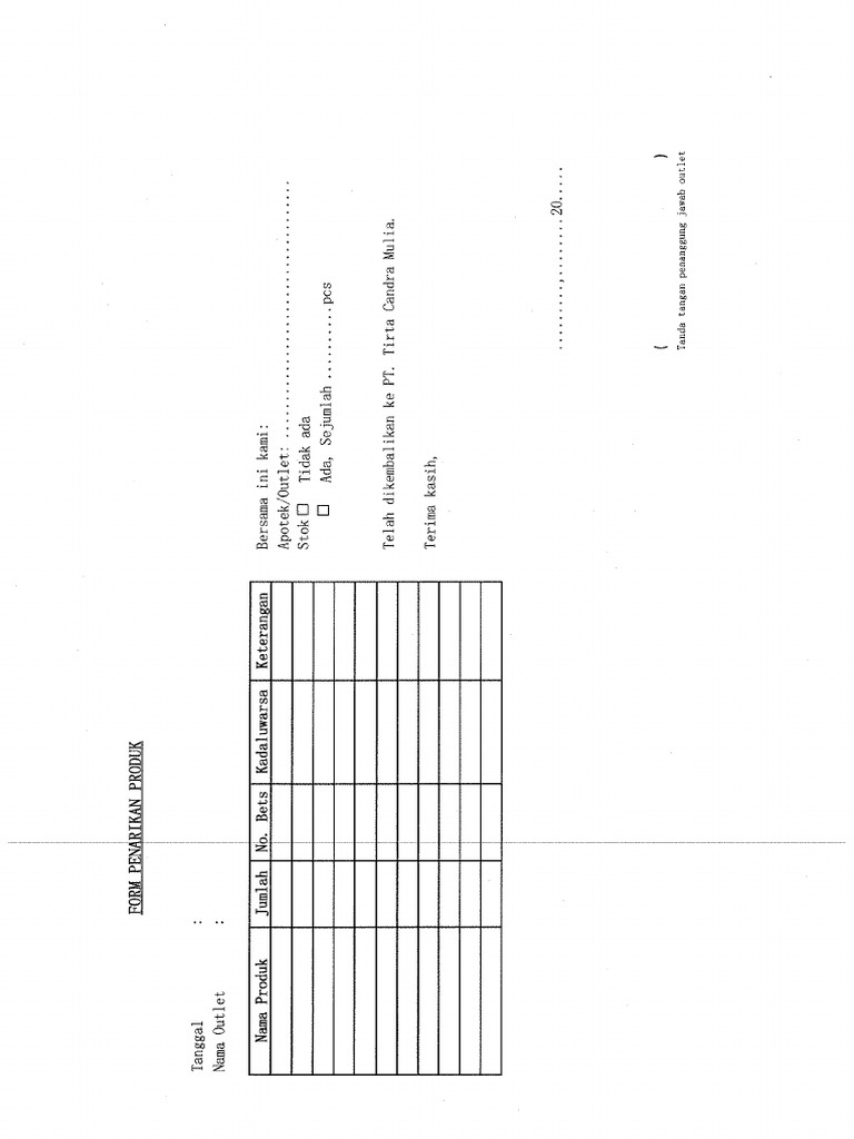 Form Penarikan Produk Pdf