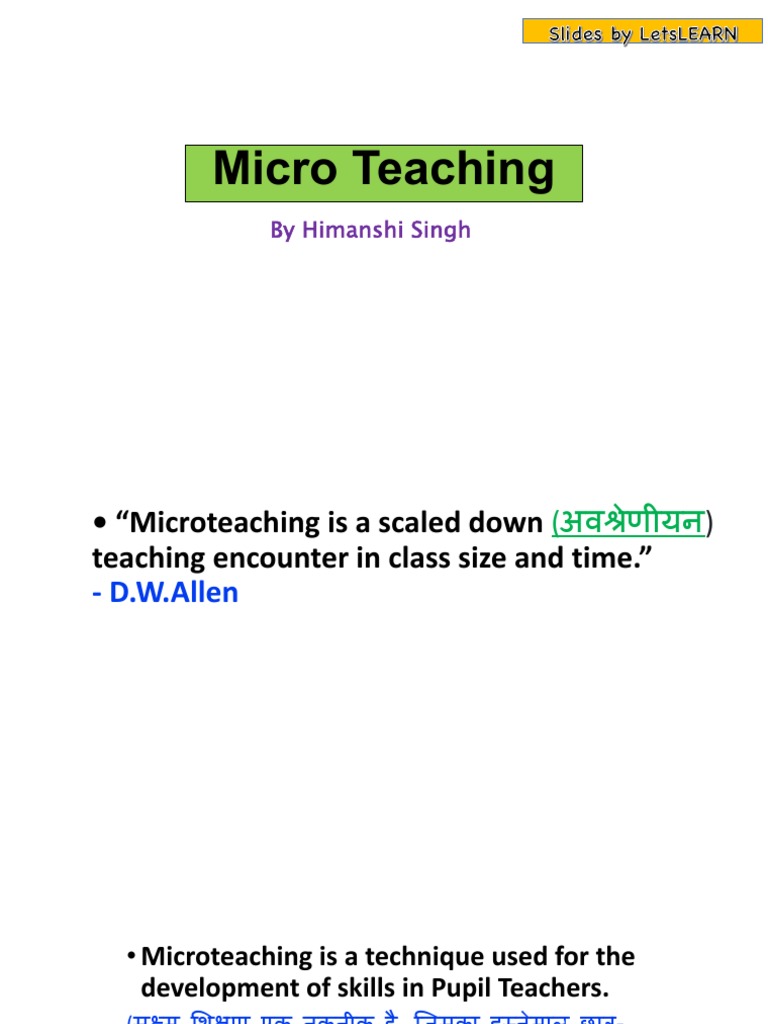 Micro Teaching | PDF | Reinforcement | Lesson Plan