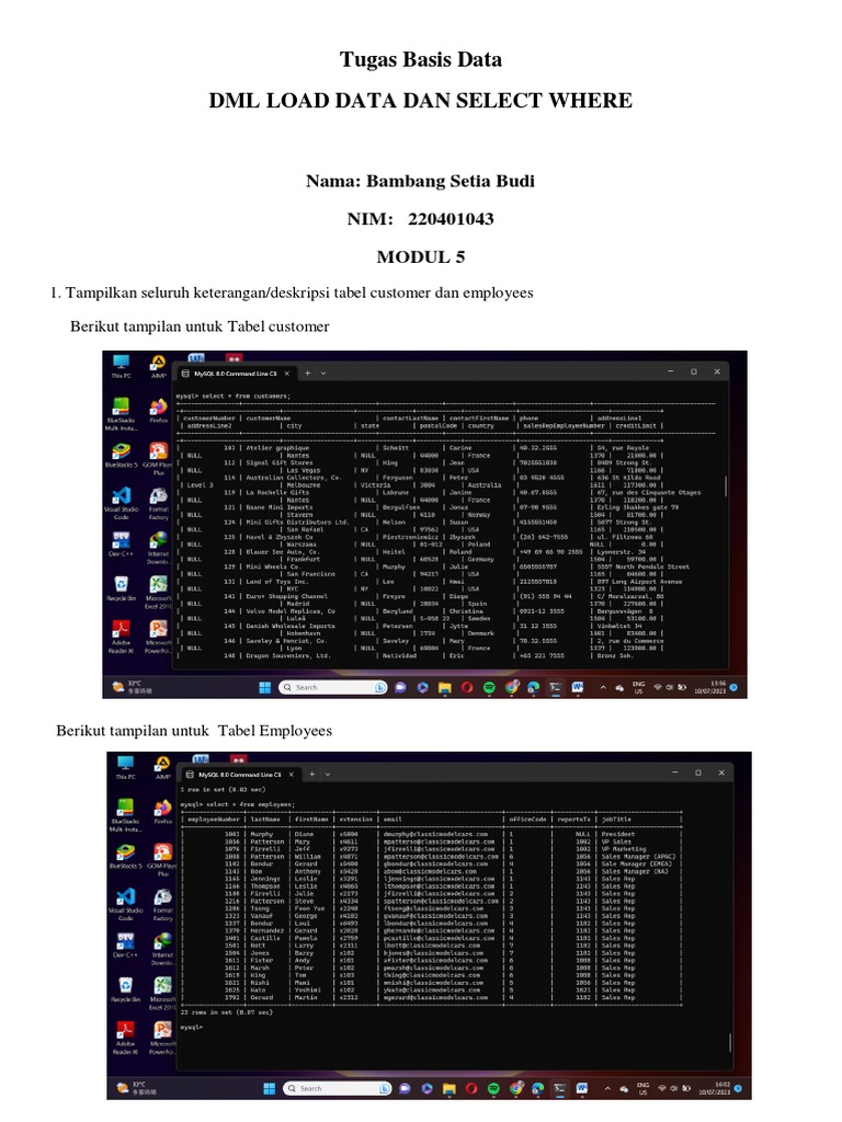 DML Dan SELECT WHERE | PDF