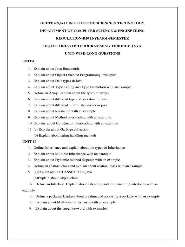 OOPJ | PDF | Java (Programming Language) | Method (Computer Programming)