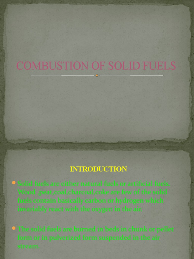 19 Combustion of Solid Fuels | PDF | Combustion | Fuels