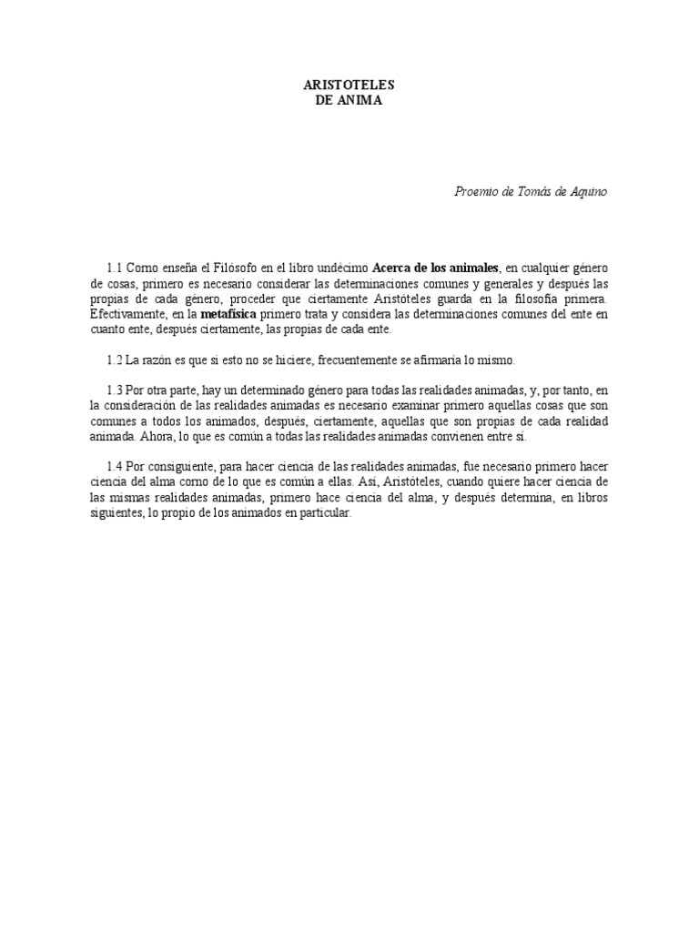 Aristóteles de Anima | PDF | Filosofía