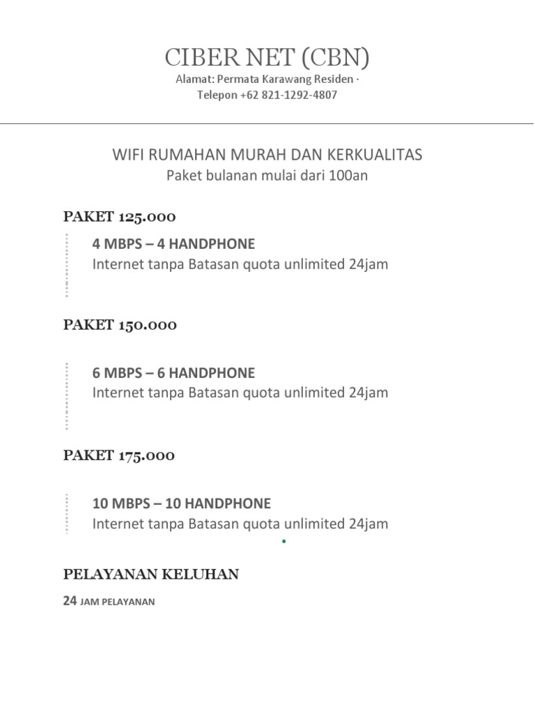 Brosur Wifi Ciber Net | PDF
