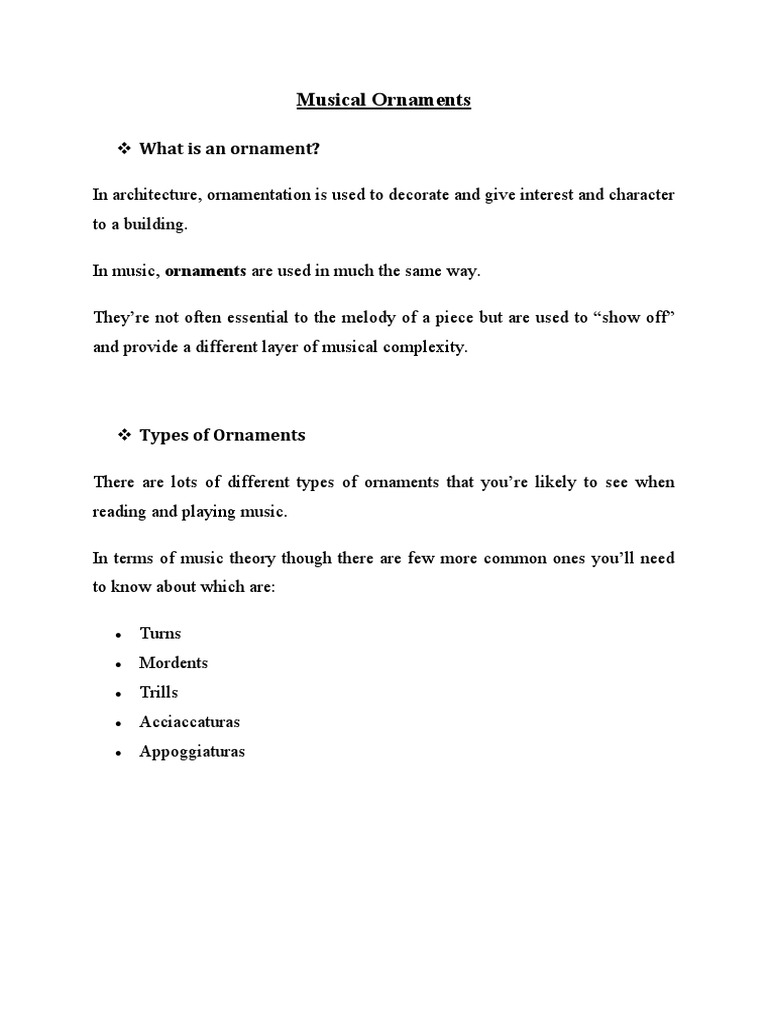Musical Ornaments | PDF | Elements Of Music | Melody