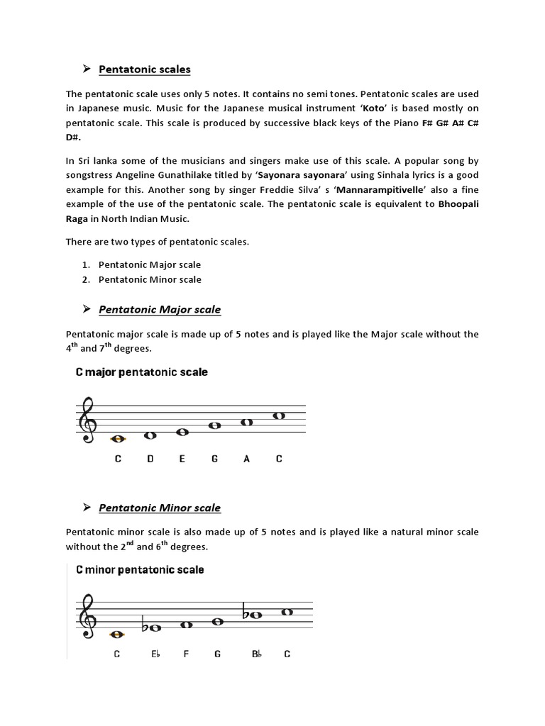 Pentatonic Scales | PDF