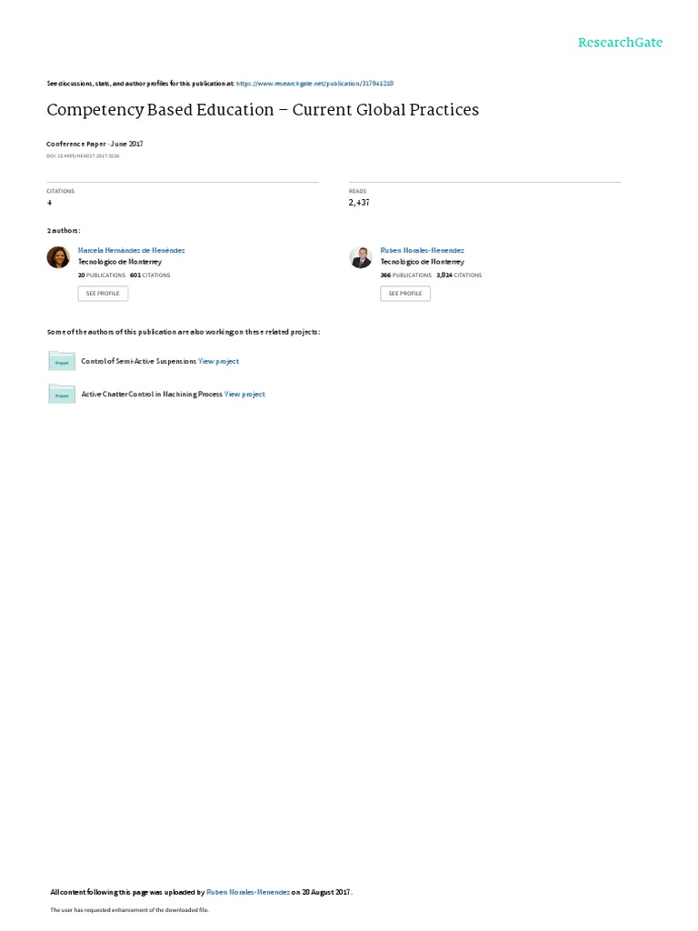 Competency Based Education - Current Global Practi | PDF | Critical ...