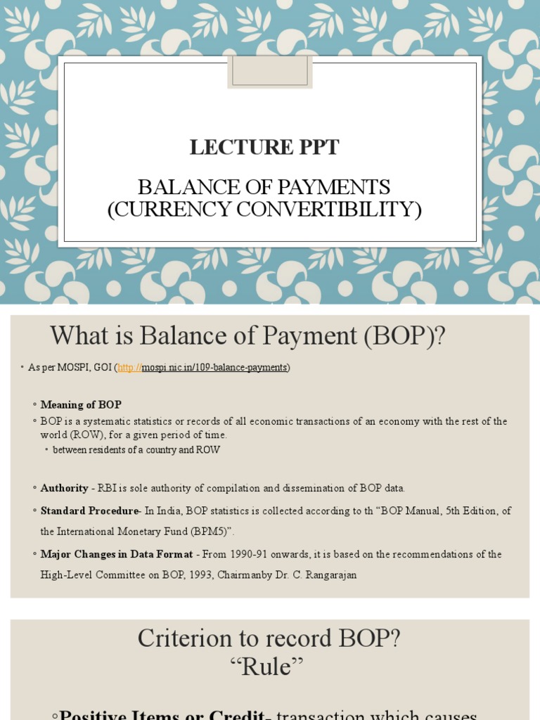 Module 6 - Lect 5 - BOP | Download Free PDF | Balance Of Payments ...
