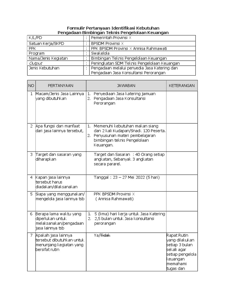 Lampiran 3 - Form Identifikasi Kebutuhan | PDF