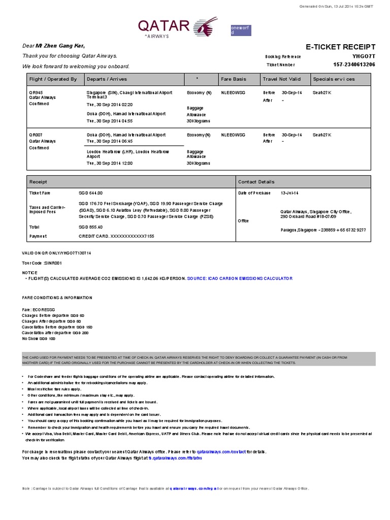Qatar Airways | PDF | Debit Card | Visa Inc.