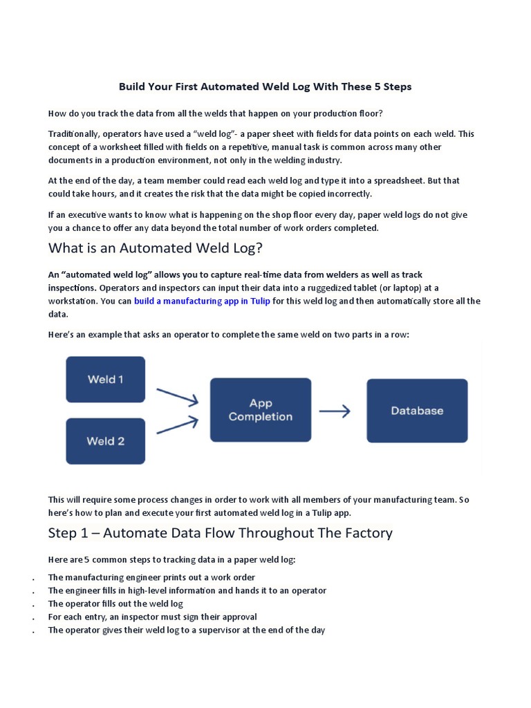 Build Your First Automated Weld Log With These 5 Steps | PDF ...
