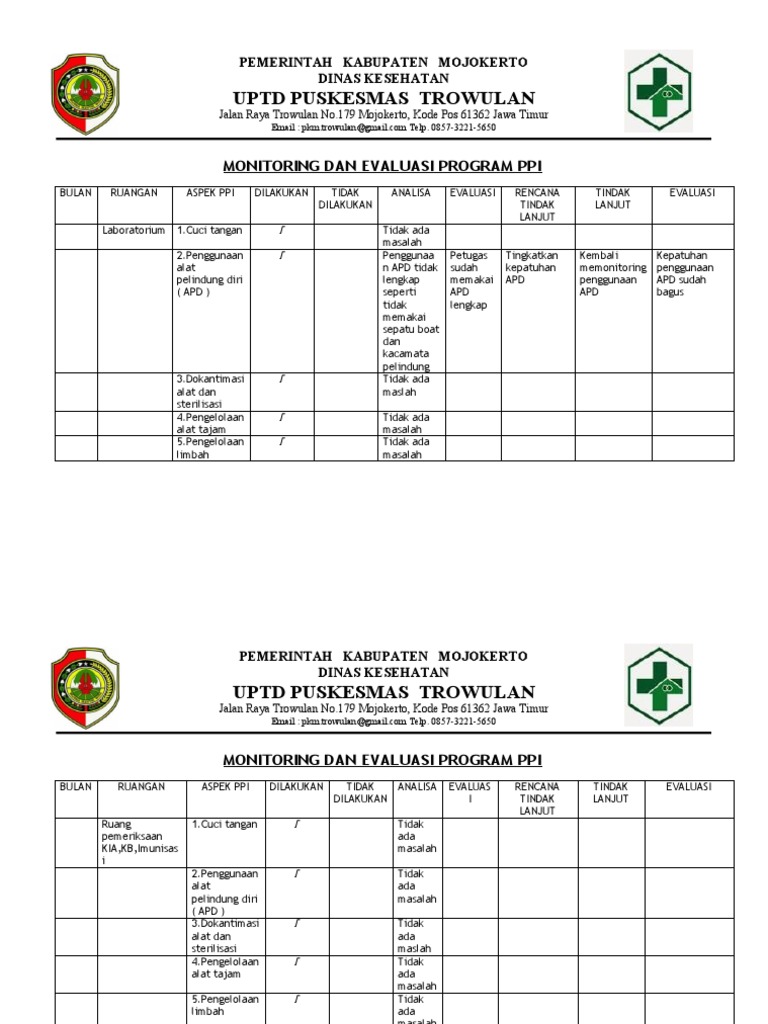 Form Monitoring Dan Evaluasi Ppi | PDF