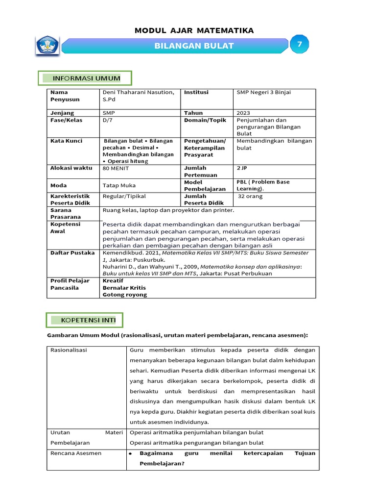 Bilangan Bulat 3 | PDF
