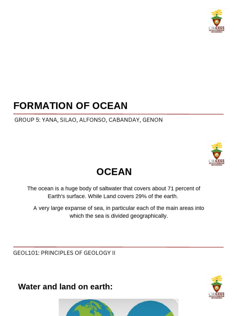 Formation of Ocean | PDF | Earth | Oceans