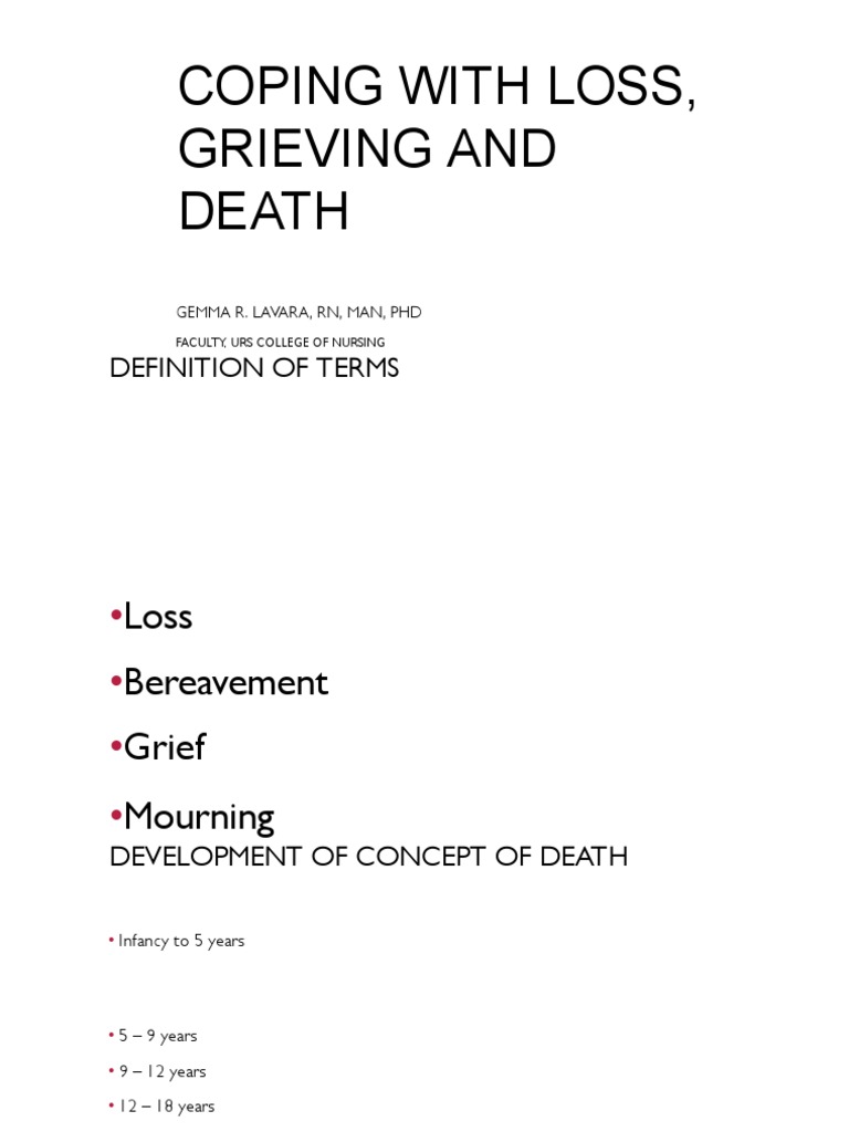 Coping With Loss, Grieving and Death | PDF | Grief | Death