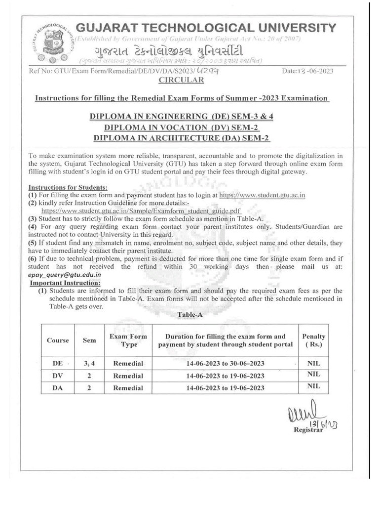 GTU Sem 3 - Sem 4 Remedial | PDF