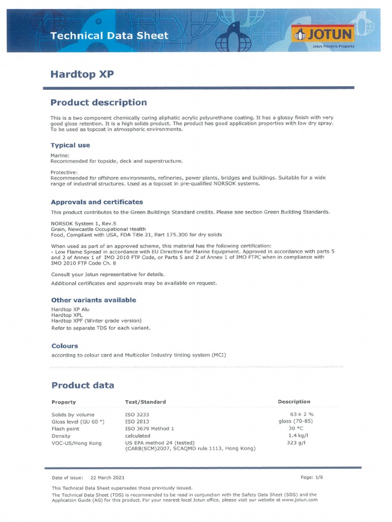 Jotun Hardtop XP | PDF