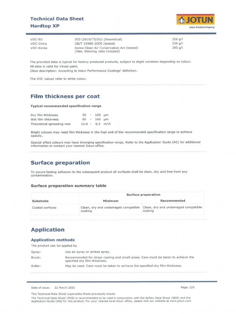 Jotun Datasheet JGe | PDF