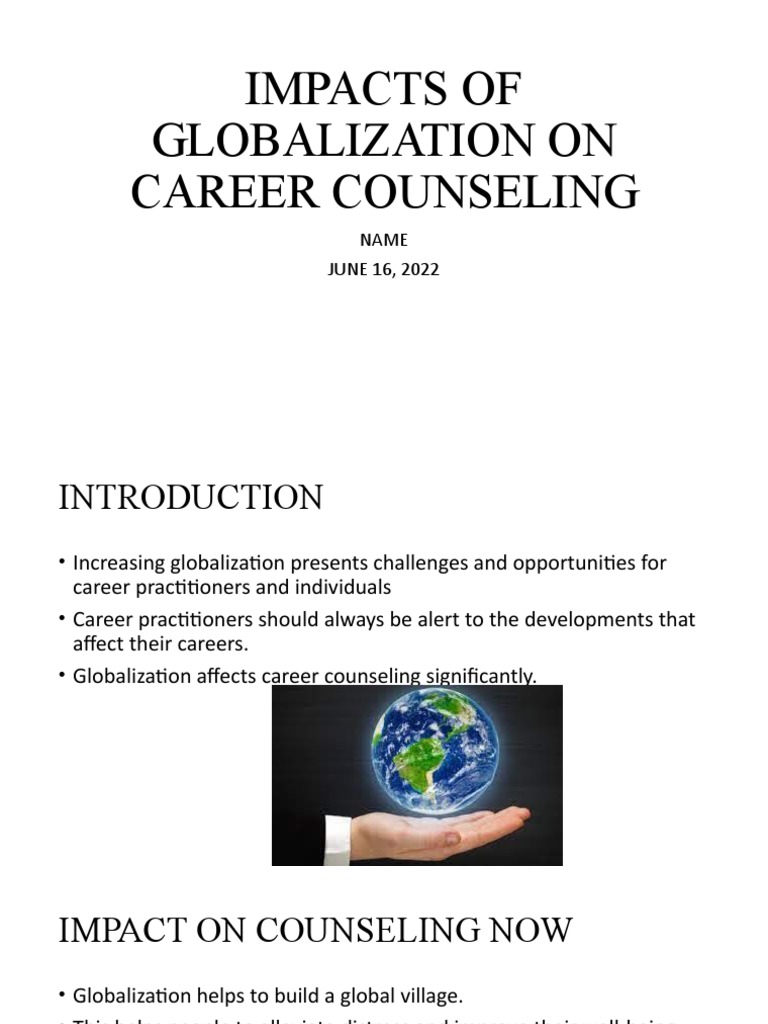 Impacts Of Globalization On Career Counseling Pdf