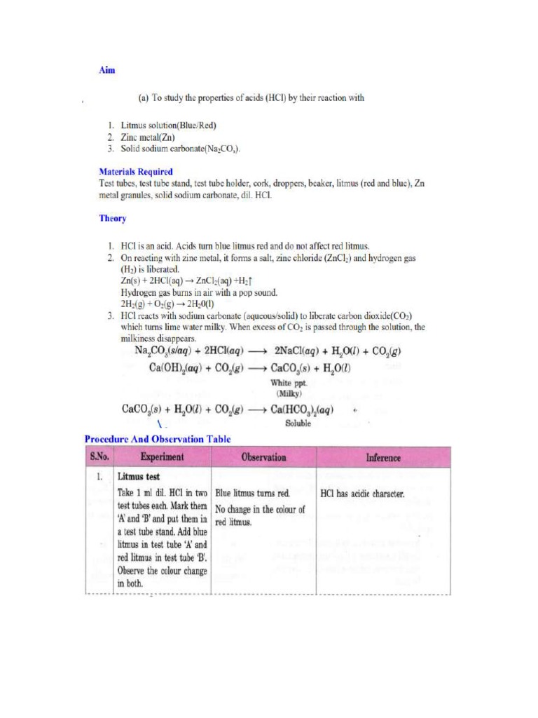 Experiment No. 2 Properties of Acids and Bases | PDF