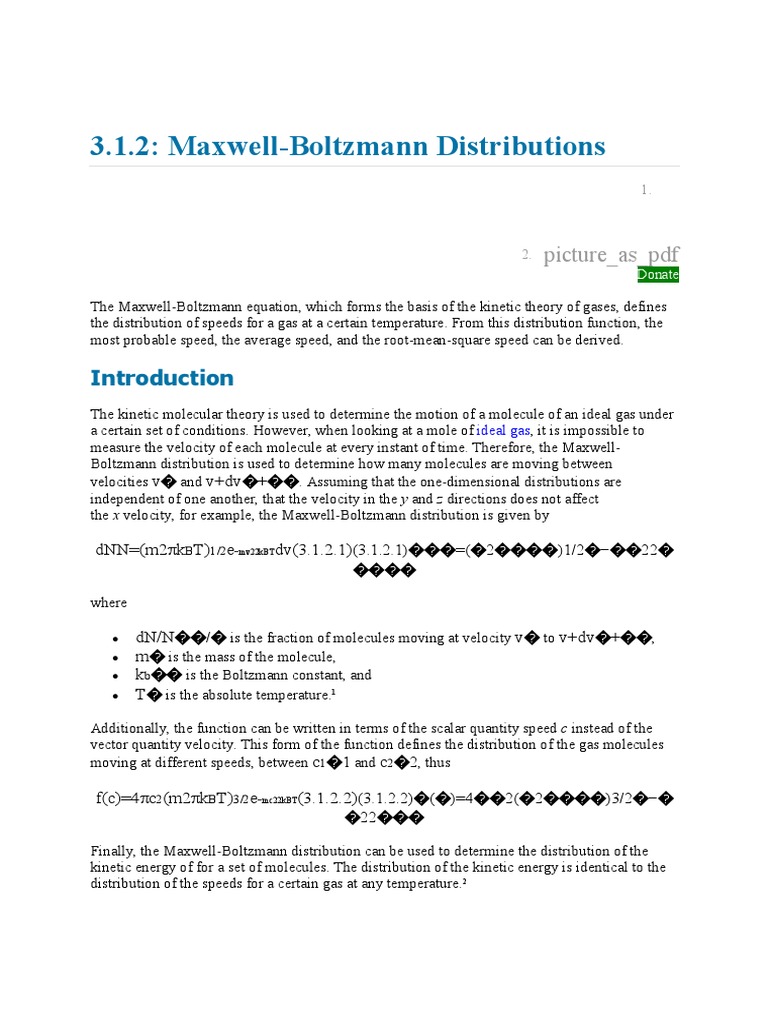 Maxwell-Boltzmann Distributions | PDF