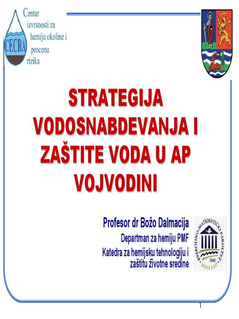 Strategija Vodosnabdevanja I Zastite Voda U Vojvodini | PDF