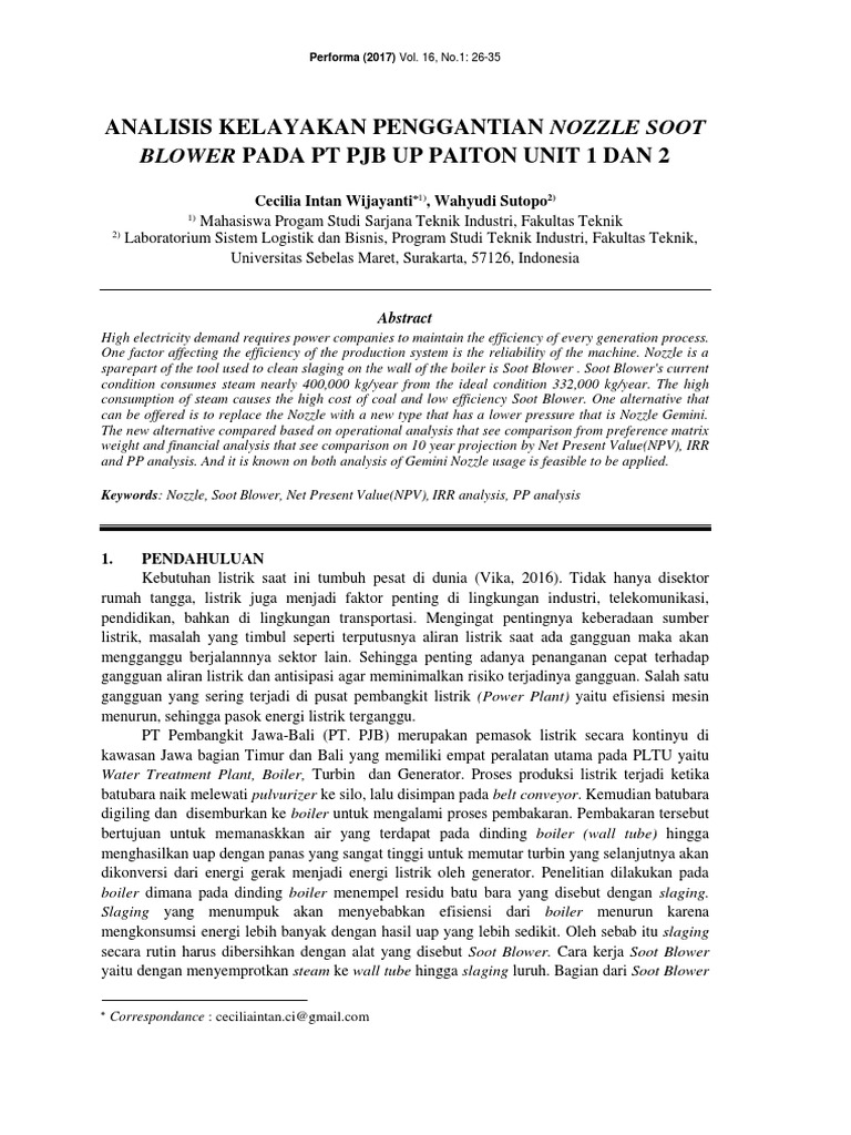 Analisa Penggantian Nozzle Sootblower | PDF