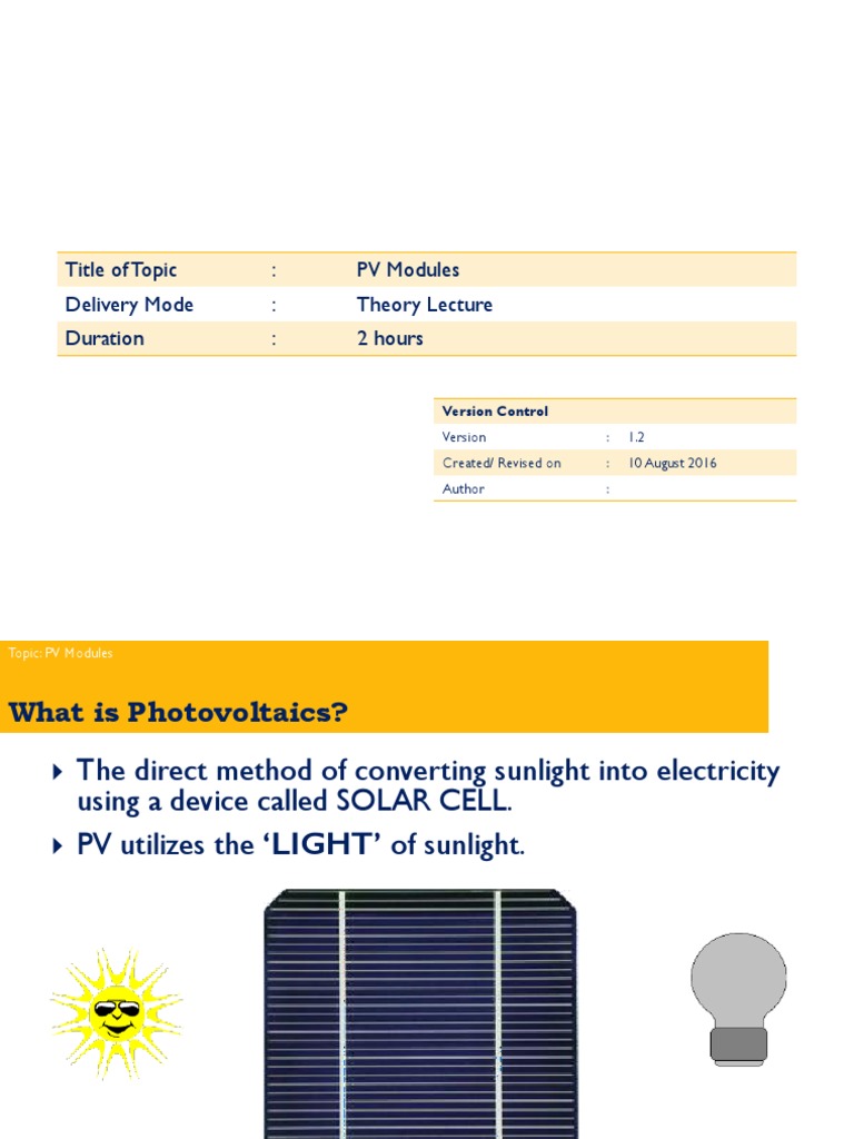 6.2. PV Modules | PDF | Photovoltaics | Solar Panel