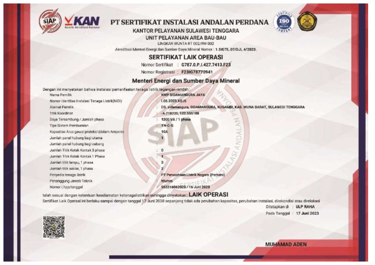 Sertifikat Laik Operasi | PDF